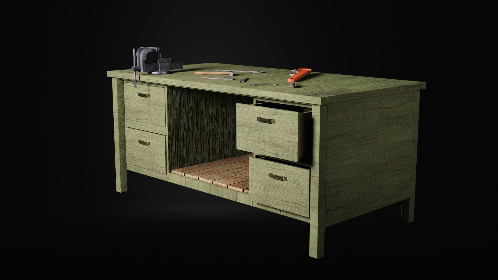 3D model Low-Poly Workbench by Nikdox VR / AR / low-poly | CGTrader