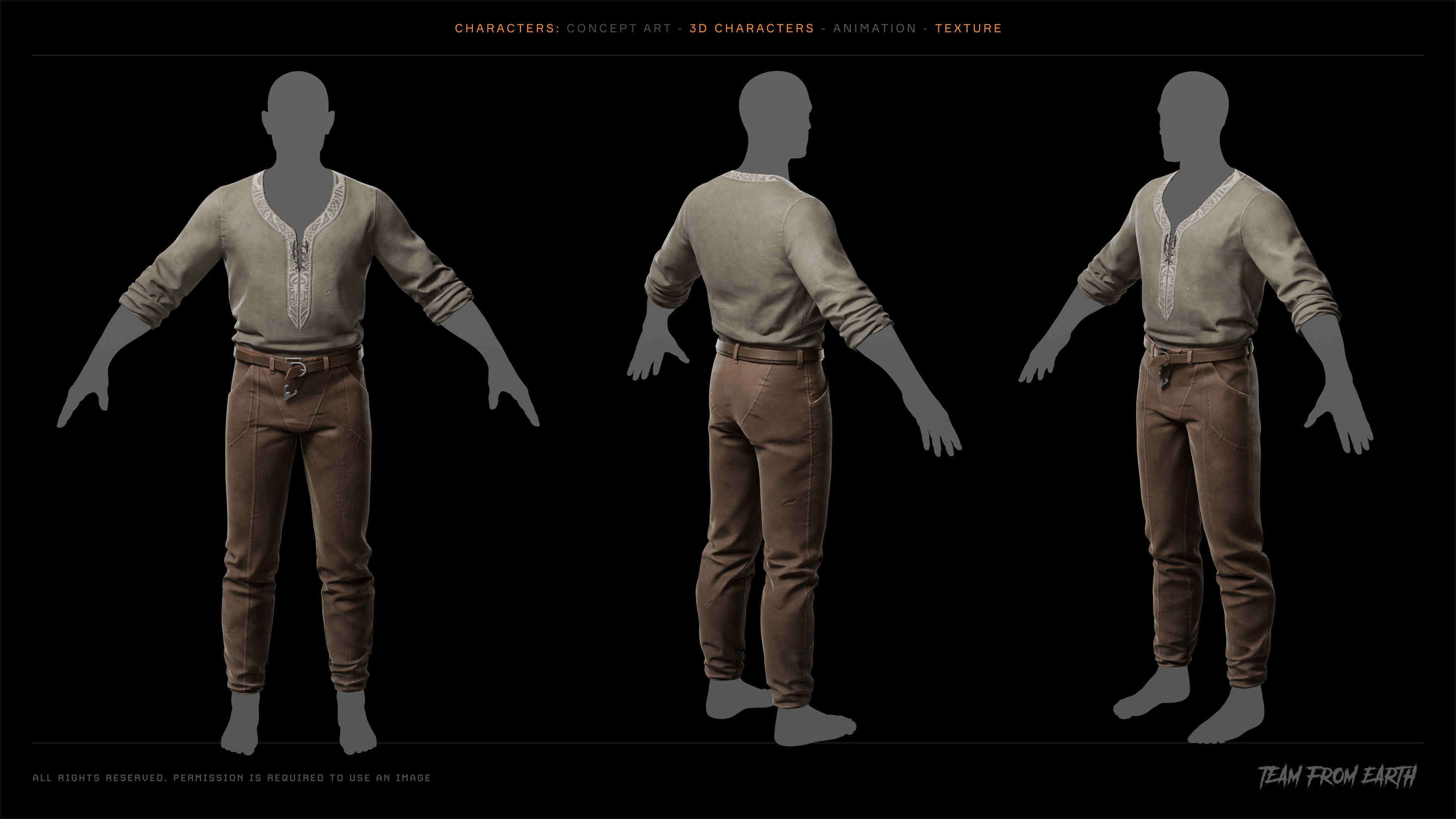 3D model Medieval Male Outfit set VR / AR / low-poly | CGTrader