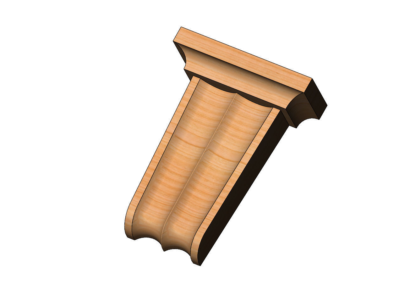 Carved flutes tapered Colonial decorative corbel and bracket 3D model ...