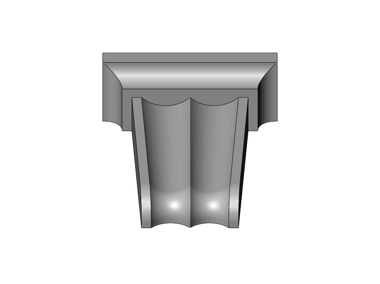 Carved flutes tapered Colonial decorative corbel and bracket 3D model ...