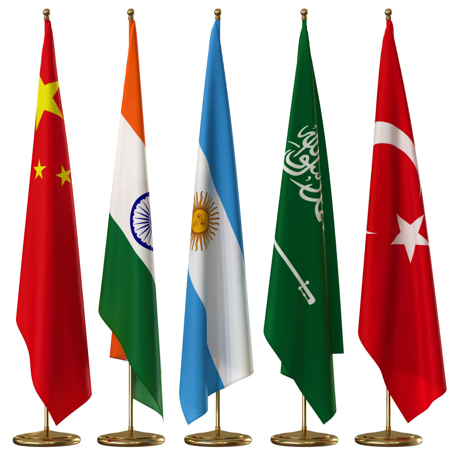 Flag set 3 UPD 3D model | CGTrader