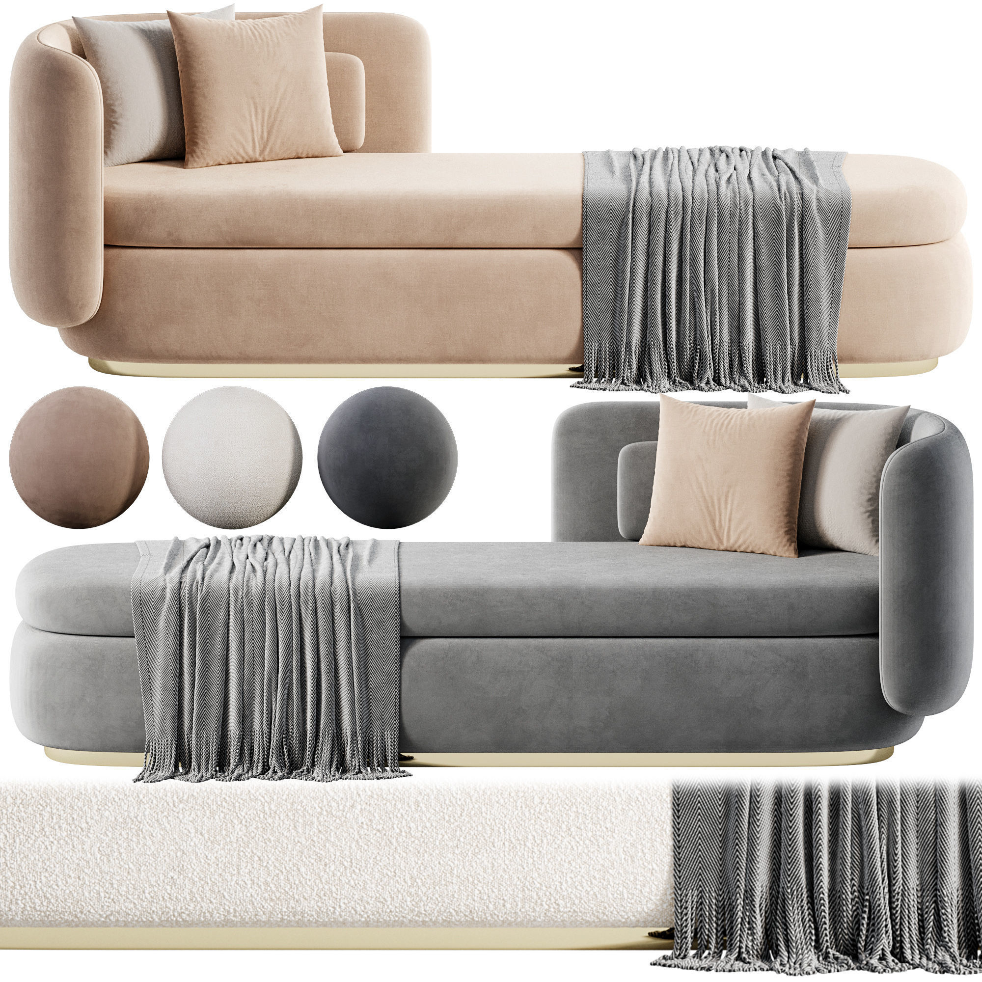 Shezlong glem Sofa 3D model | CGTrader