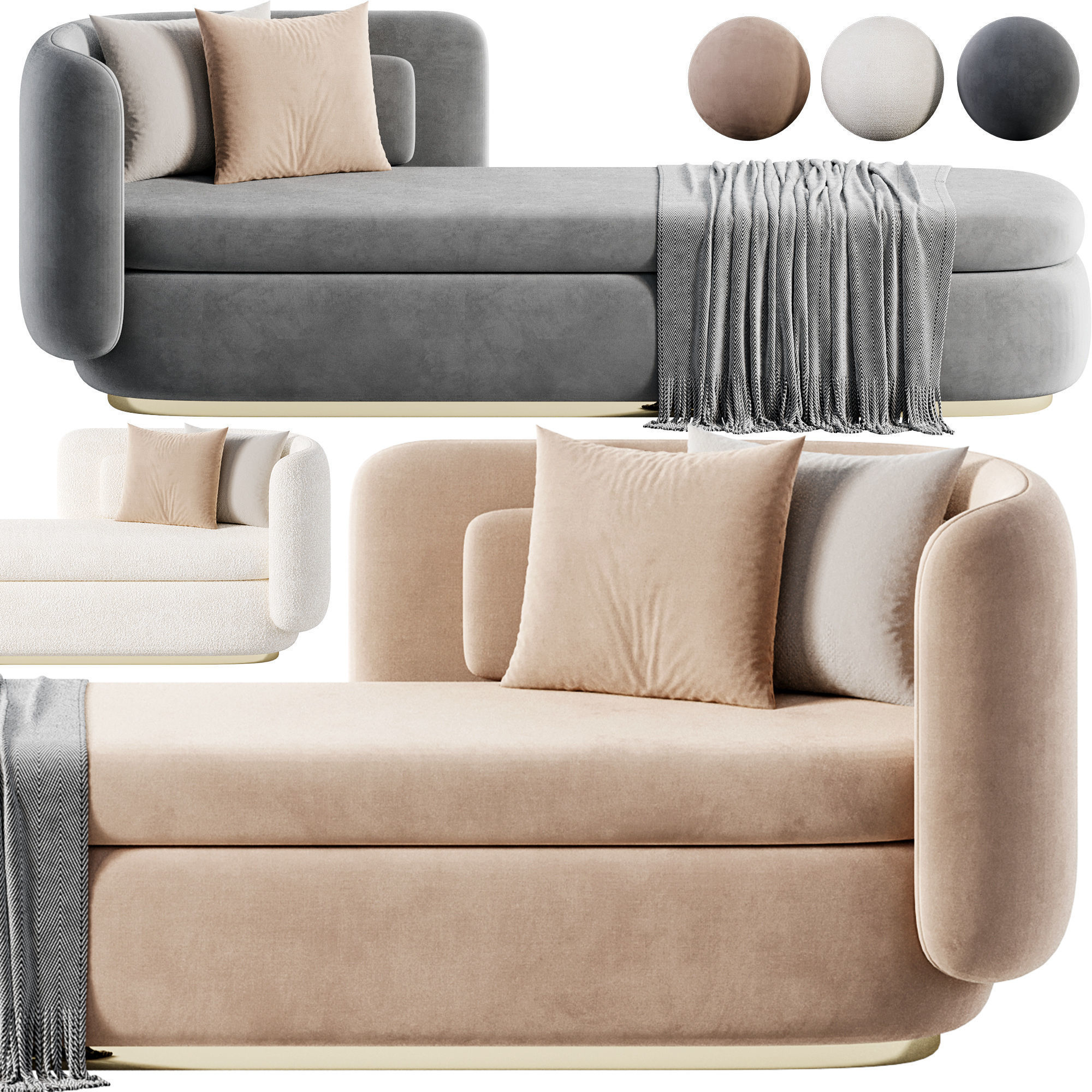 Shezlong glem Sofa 3D model | CGTrader