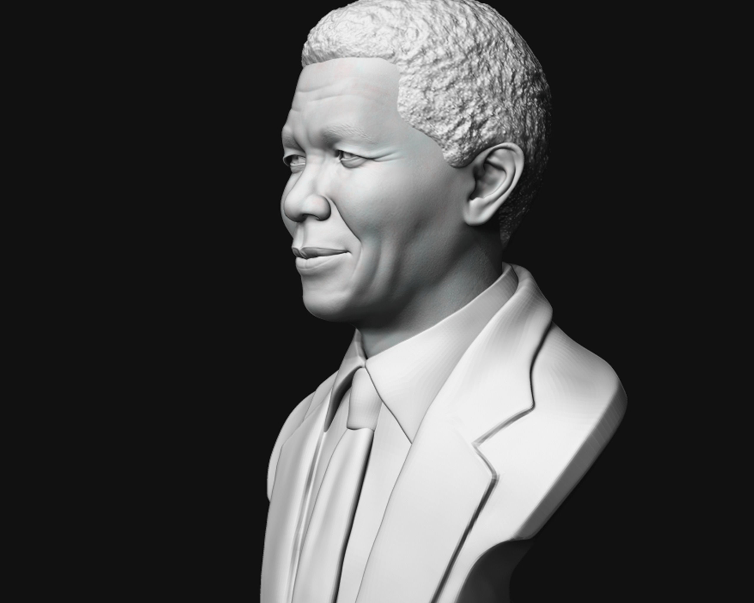 Nelson Mandela 3D sculpture 3D model 3D printable | CGTrader