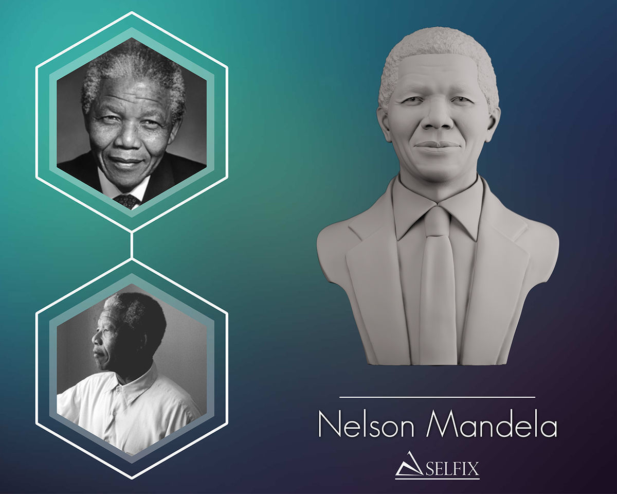 Nelson Mandela 3D sculpture 3D model 3D printable | CGTrader