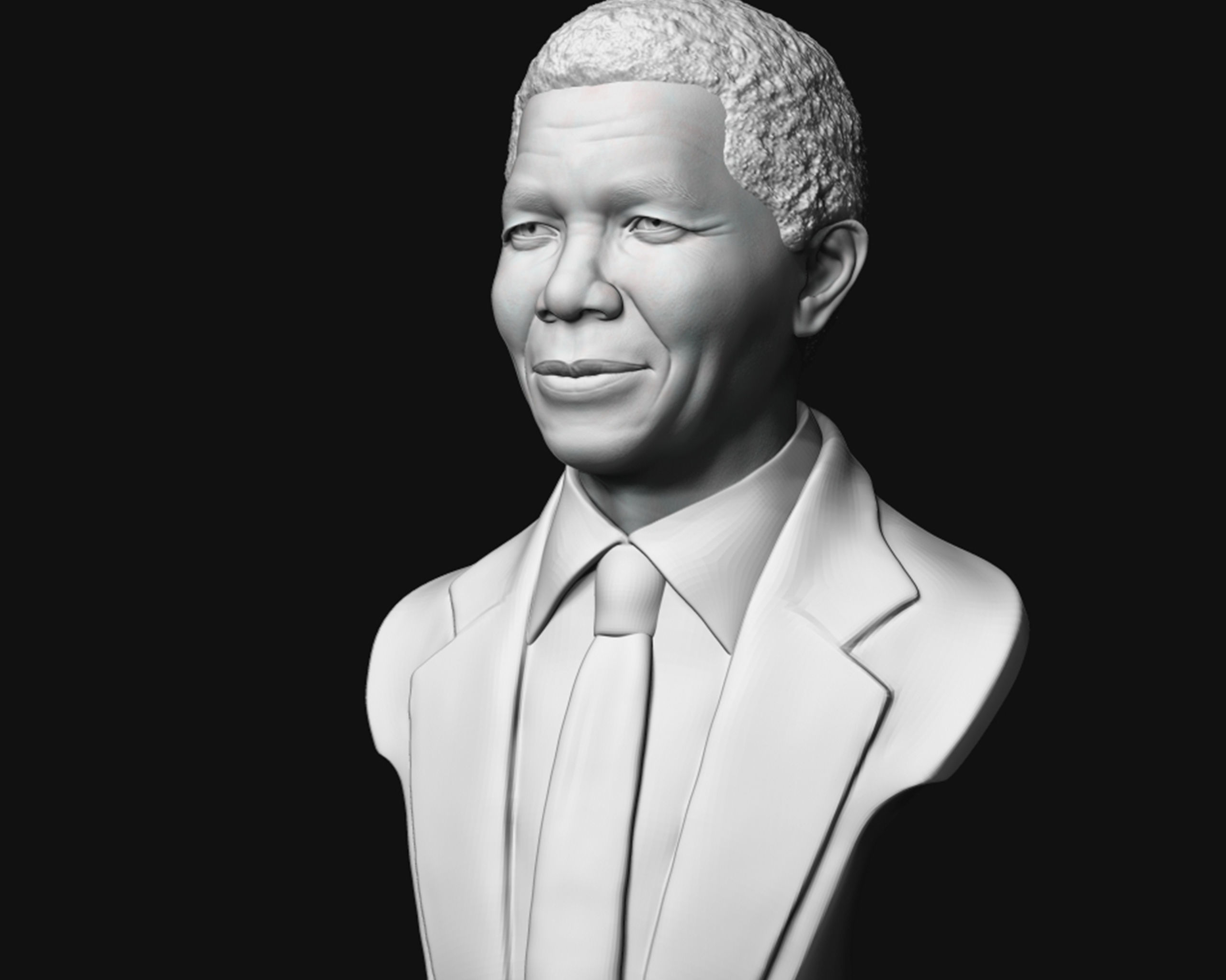 Nelson Mandela 3D sculpture 3D model 3D printable | CGTrader