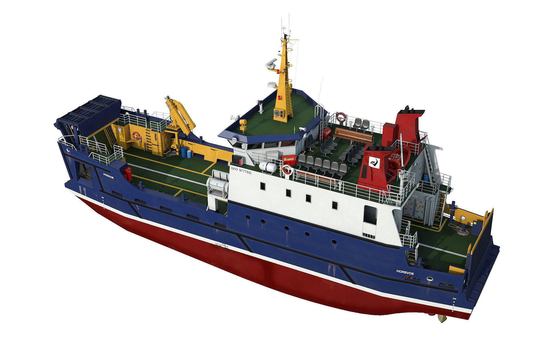Ro-Ro Vehicle Passenger Ferry 3D model | CGTrader
