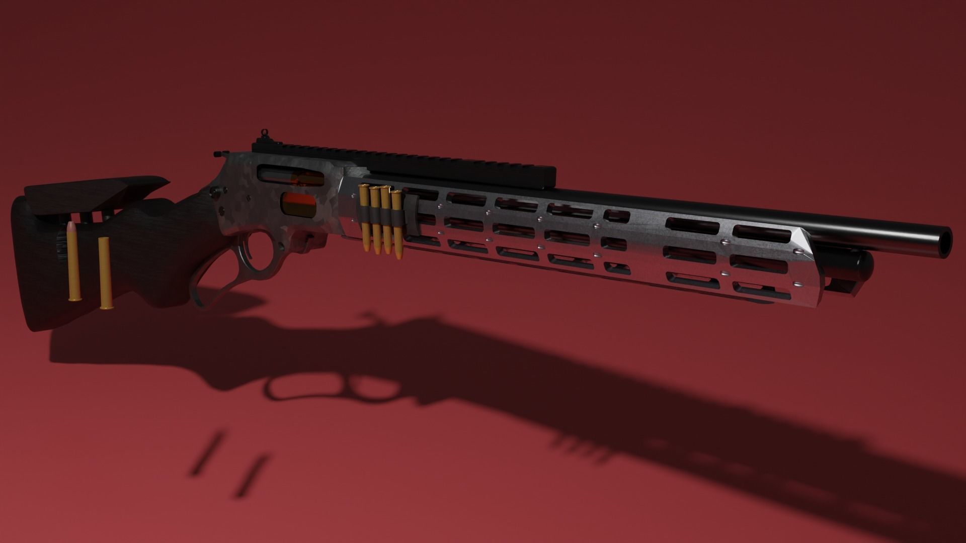 Modernized Tactical Winchester Lever Action Rifle 3D model | CGTrader