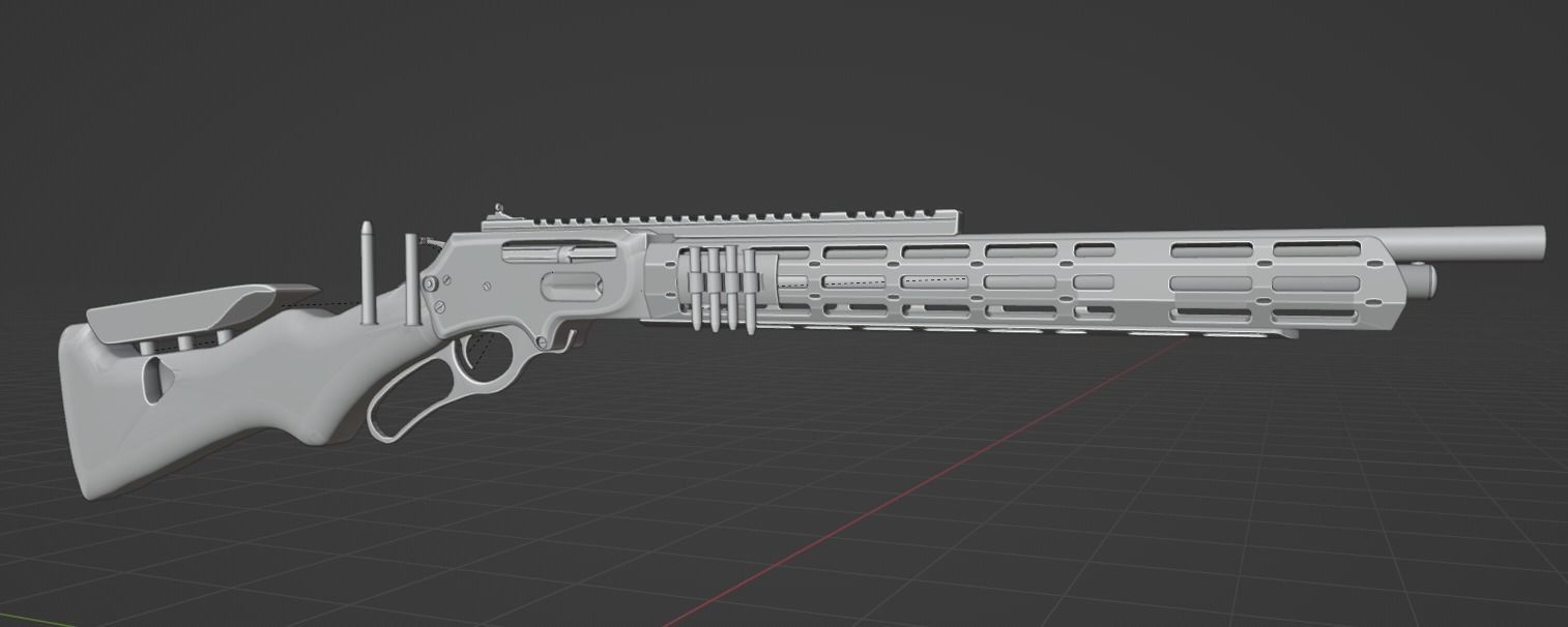 Modernized Tactical Winchester Lever Action Rifle 3D model | CGTrader