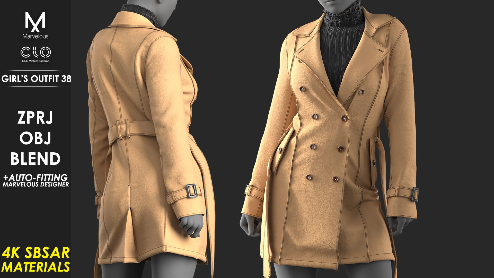 Girls Outfit 38 - Marvelous Designer 3D model | CGTrader