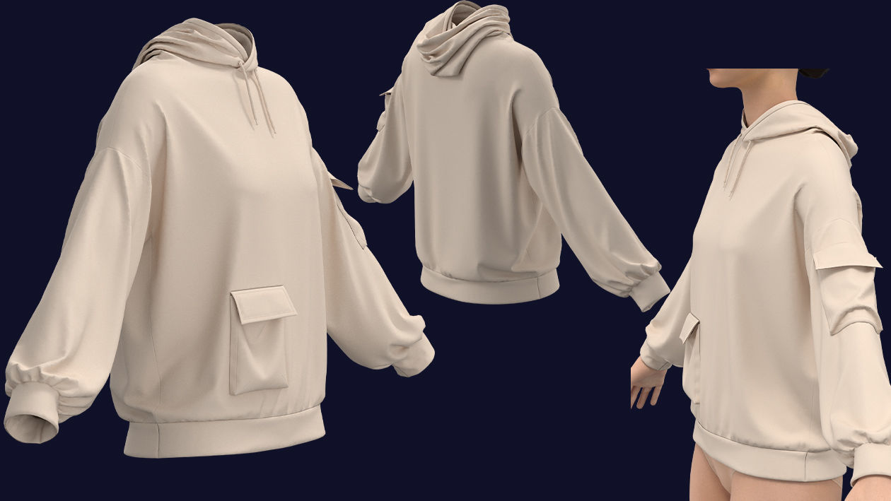 7 basic women hoodie 3D models Zprj Fbx OBJ 3D model | CGTrader