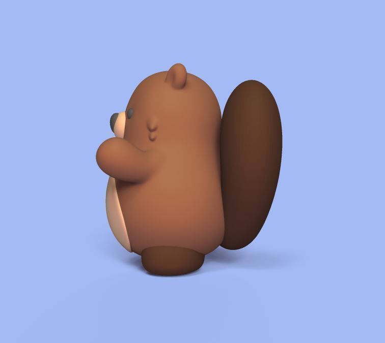 Round Beaver 3D model 3D printable | CGTrader