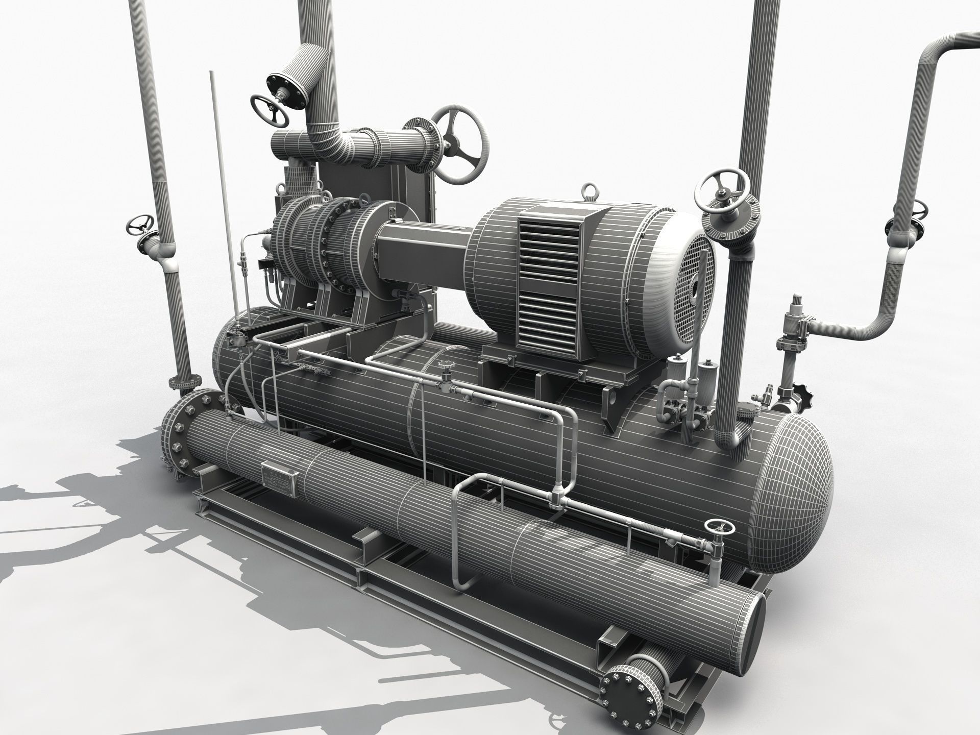 Ammonia Compressor 3D model | CGTrader