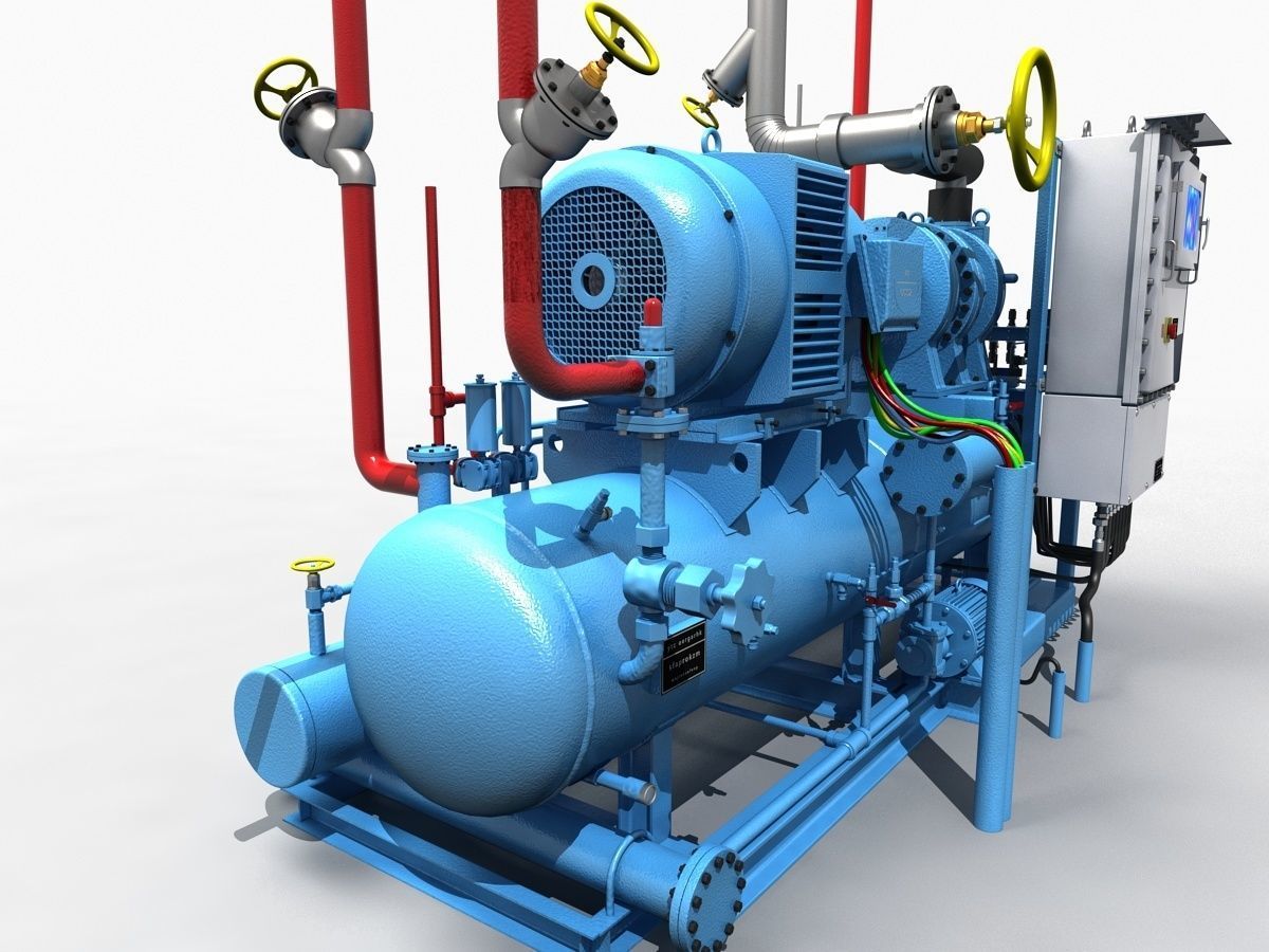 Ammonia Compressor 3D model | CGTrader