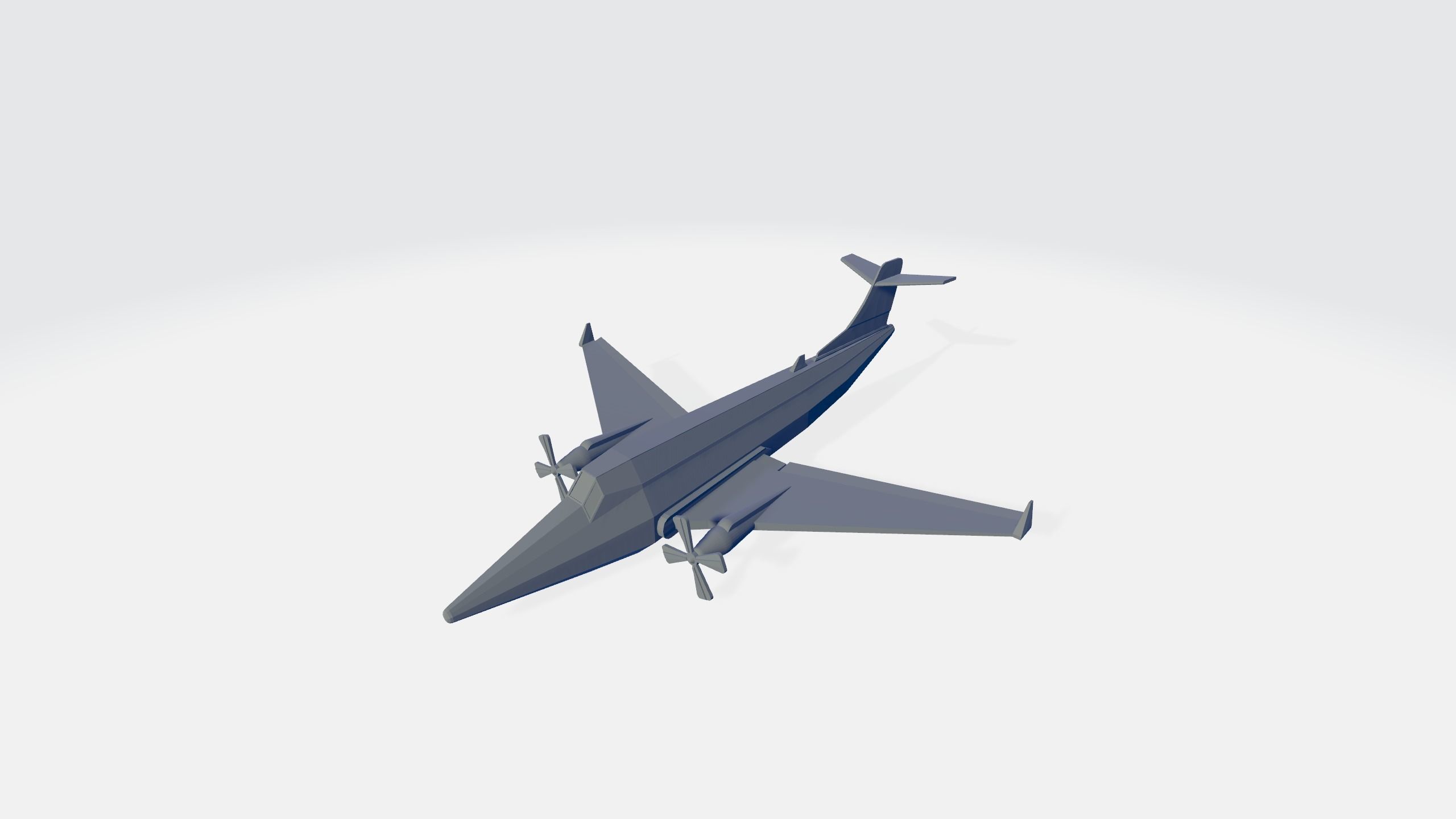 3D model Bombardier jet with propeller VR / AR / low-poly | CGTrader