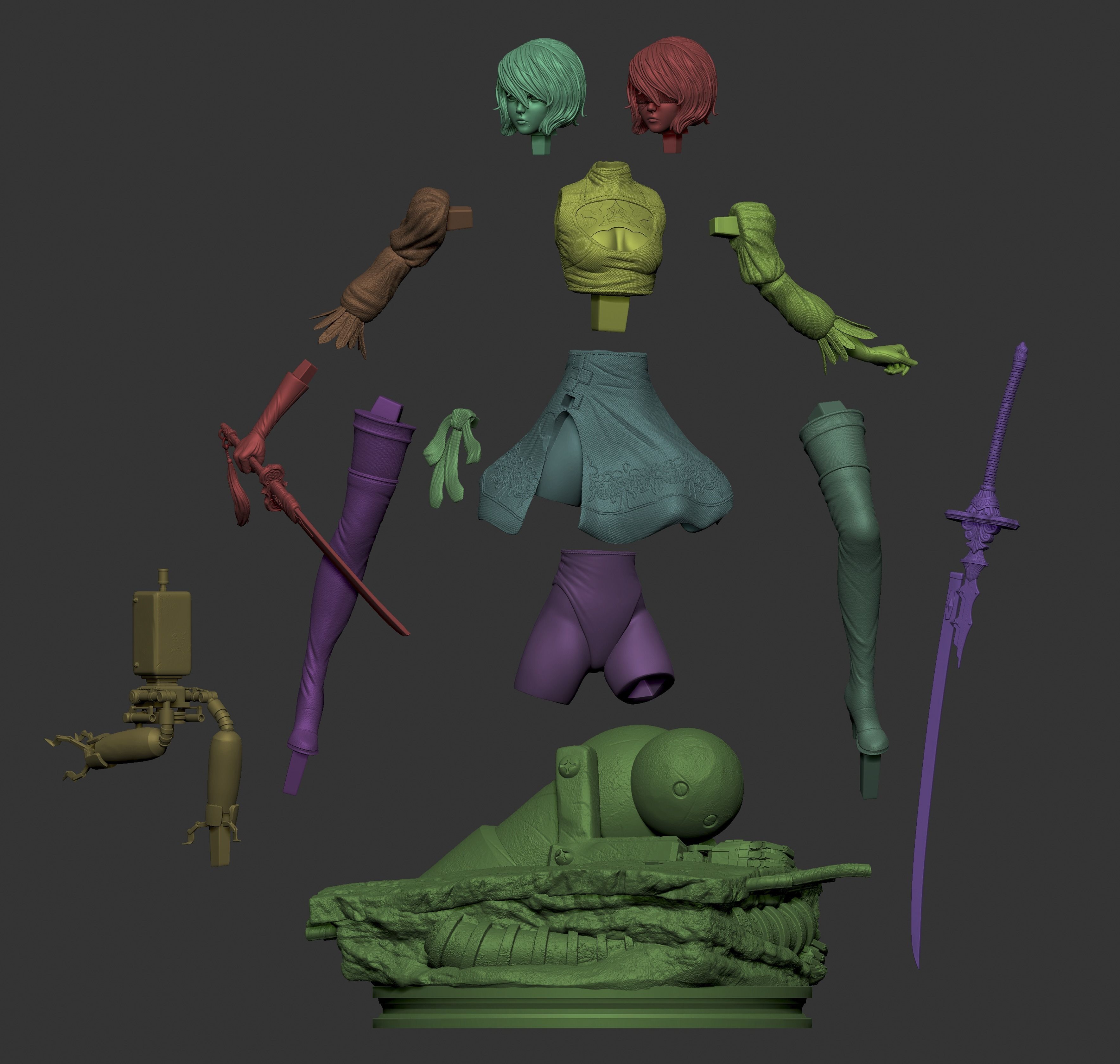 2B - Nier Automata 3D model 3D printable | CGTrader