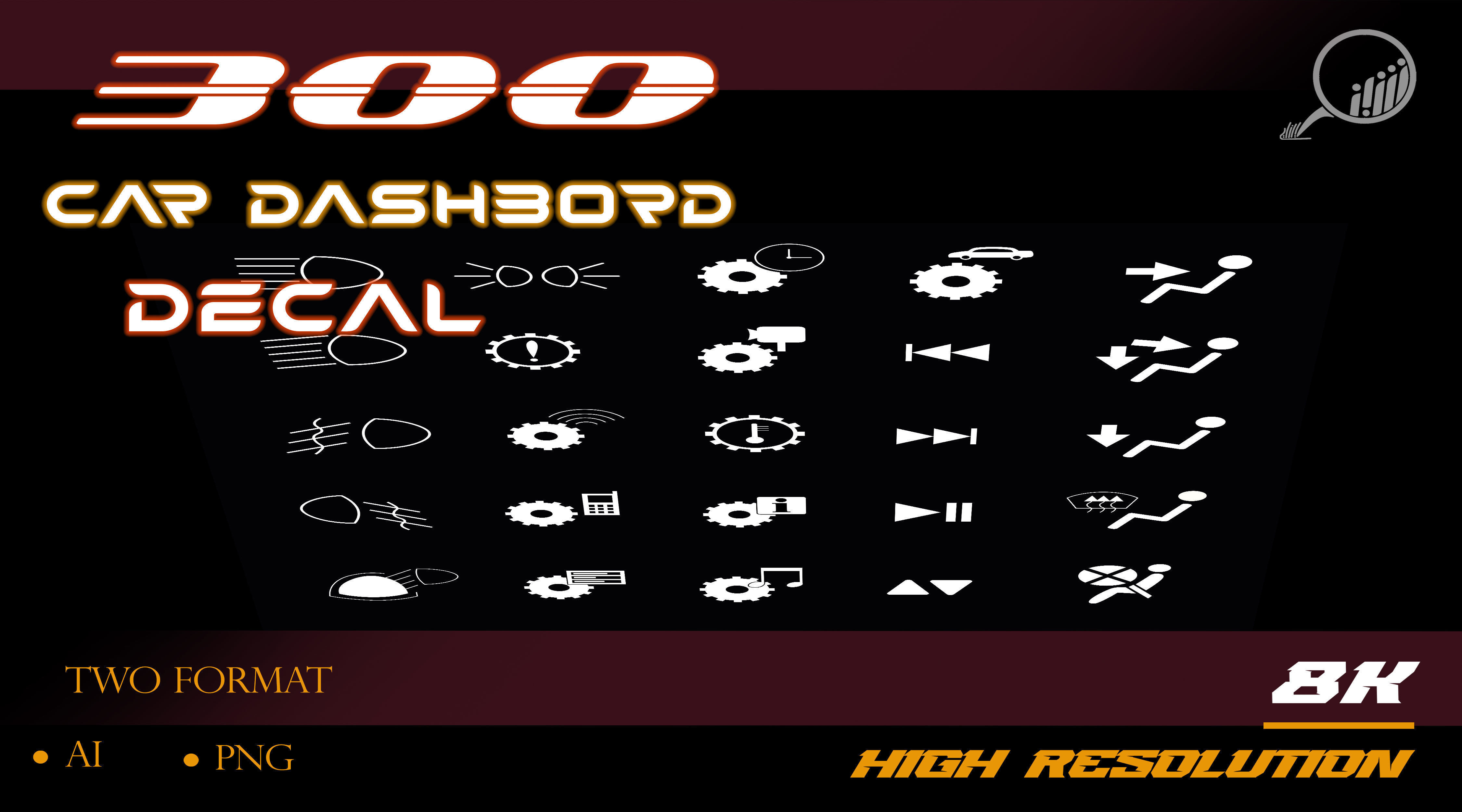 300 car dashbord decal Texture | CGTrader