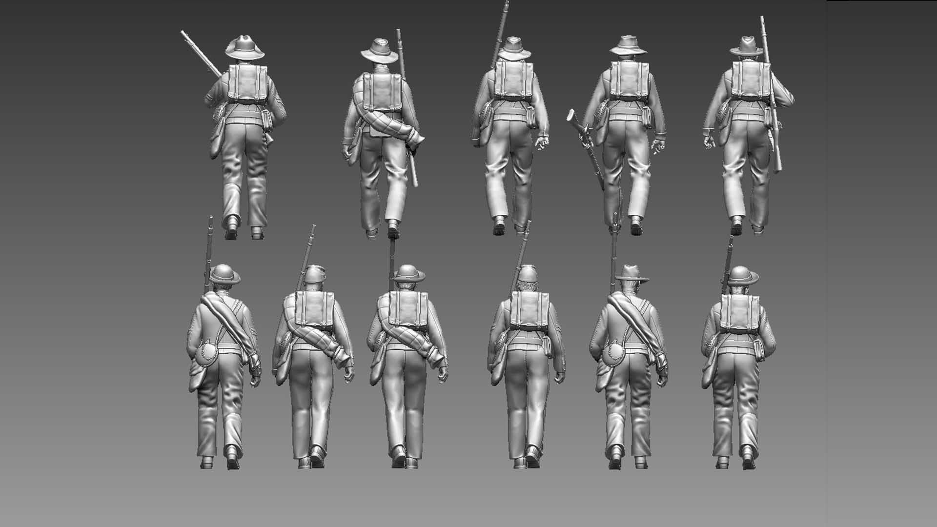 Soldiers Confederate us civil war 3D model 3D printable | CGTrader
