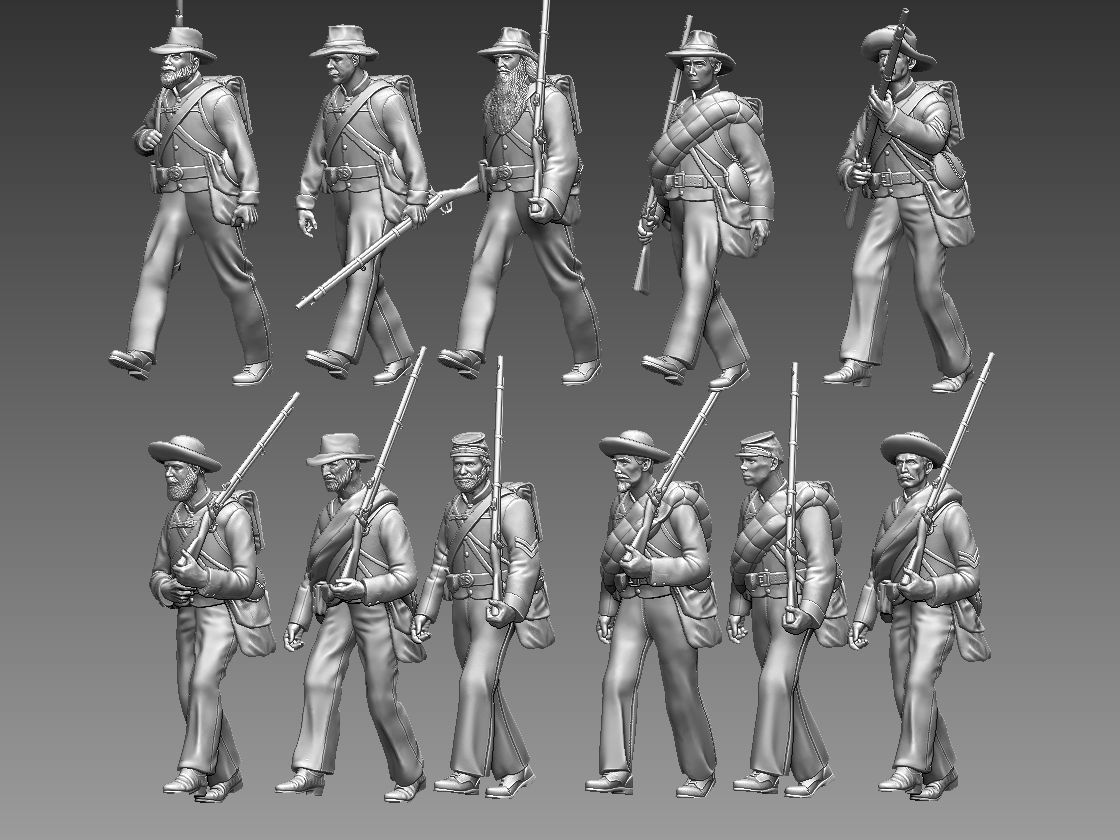 Soldiers Confederate us civil war 3D model 3D printable | CGTrader