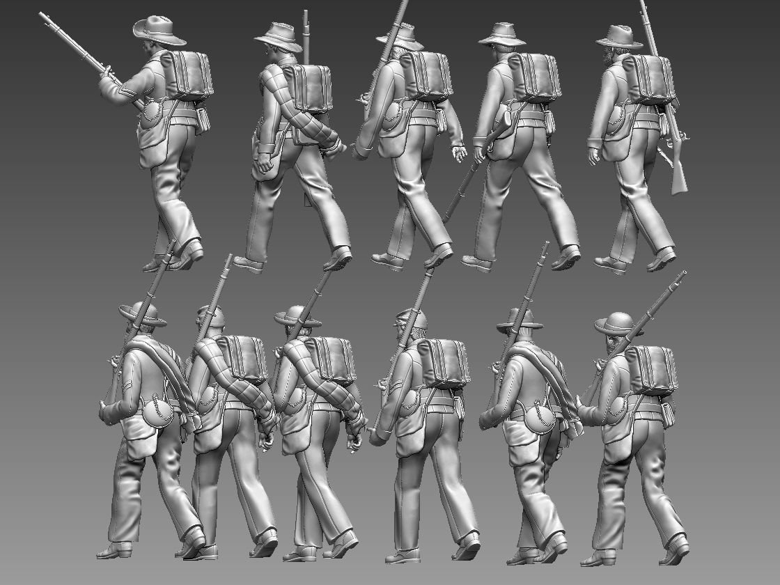 Soldiers Confederate us civil war 3D model 3D printable | CGTrader
