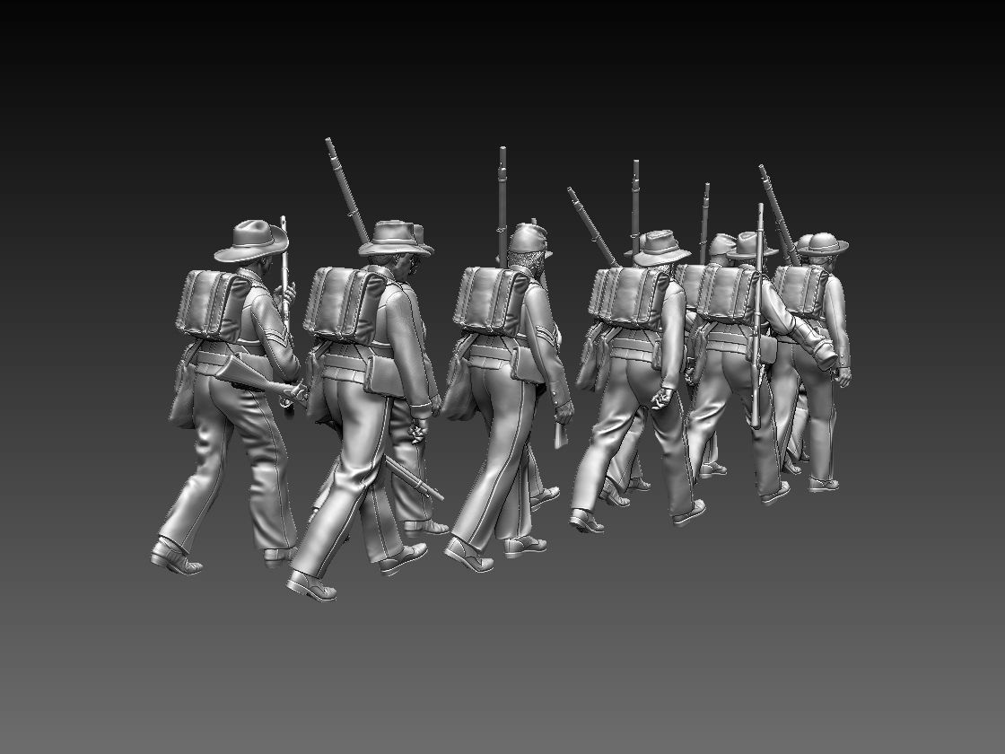 Soldiers Confederate us civil war 3D model 3D printable | CGTrader