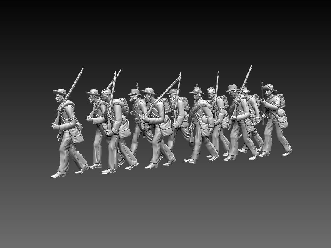 Soldiers Confederate us civil war 3D model 3D printable | CGTrader