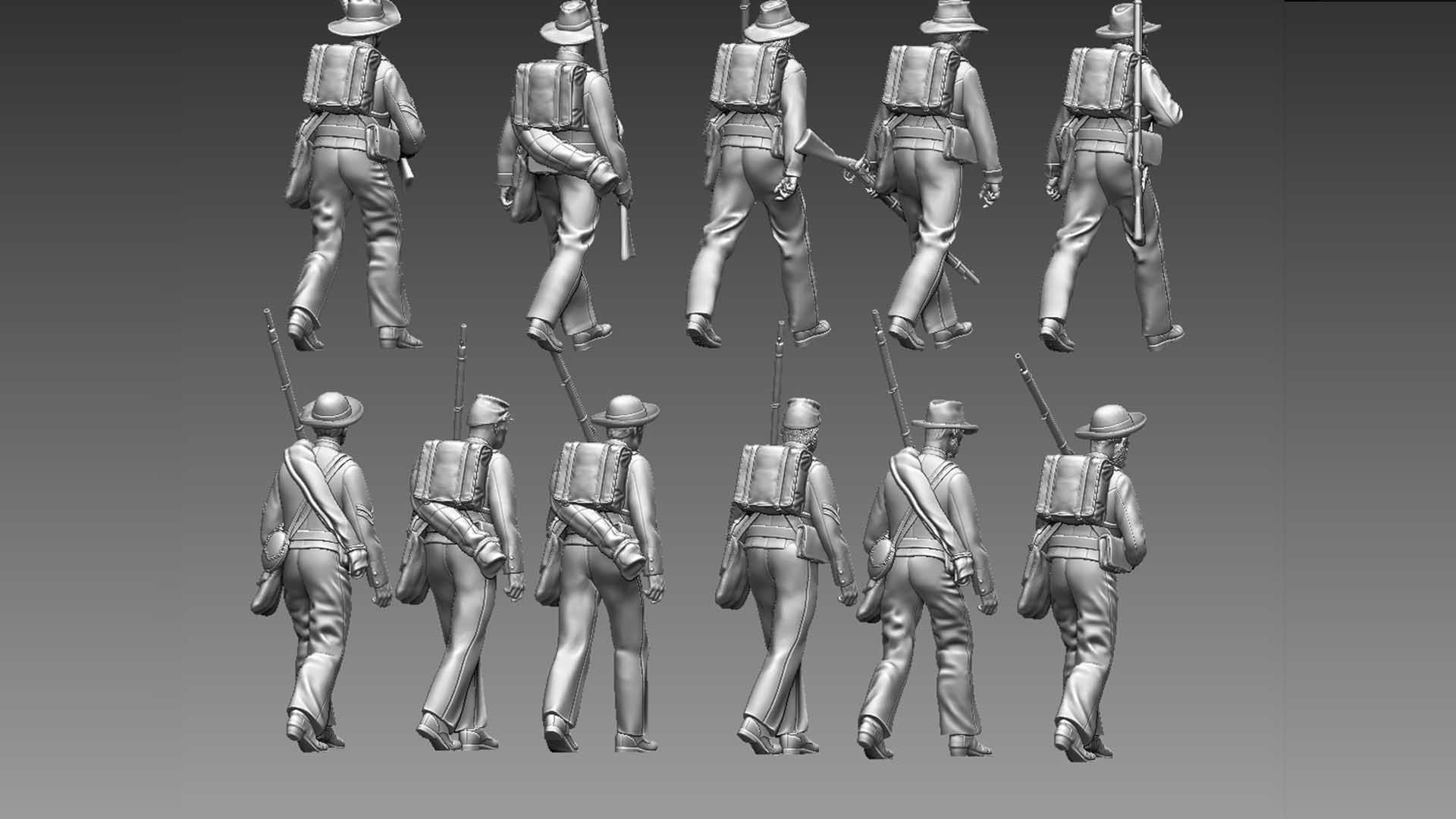 Soldiers Confederate us civil war 3D model 3D printable | CGTrader