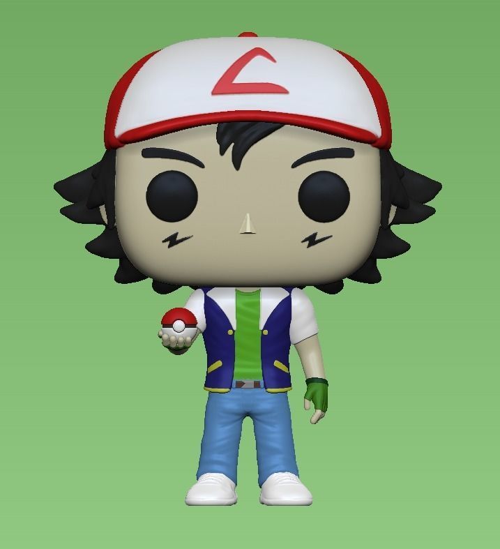 Funko Ash Ketchum - Pokemon 3D model 3D printable | CGTrader