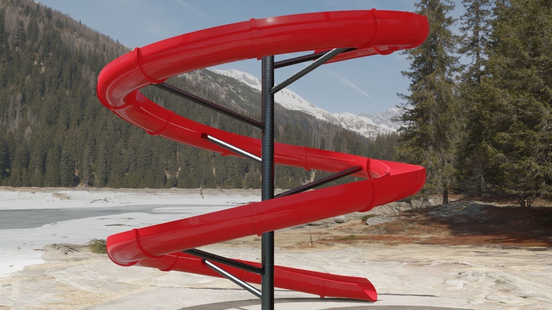 3D model Water Slide VR / AR / low-poly | CGTrader