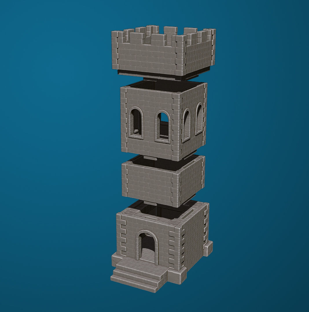 Medieval Tower 02 3D print model 3D model 3D printable | CGTrader