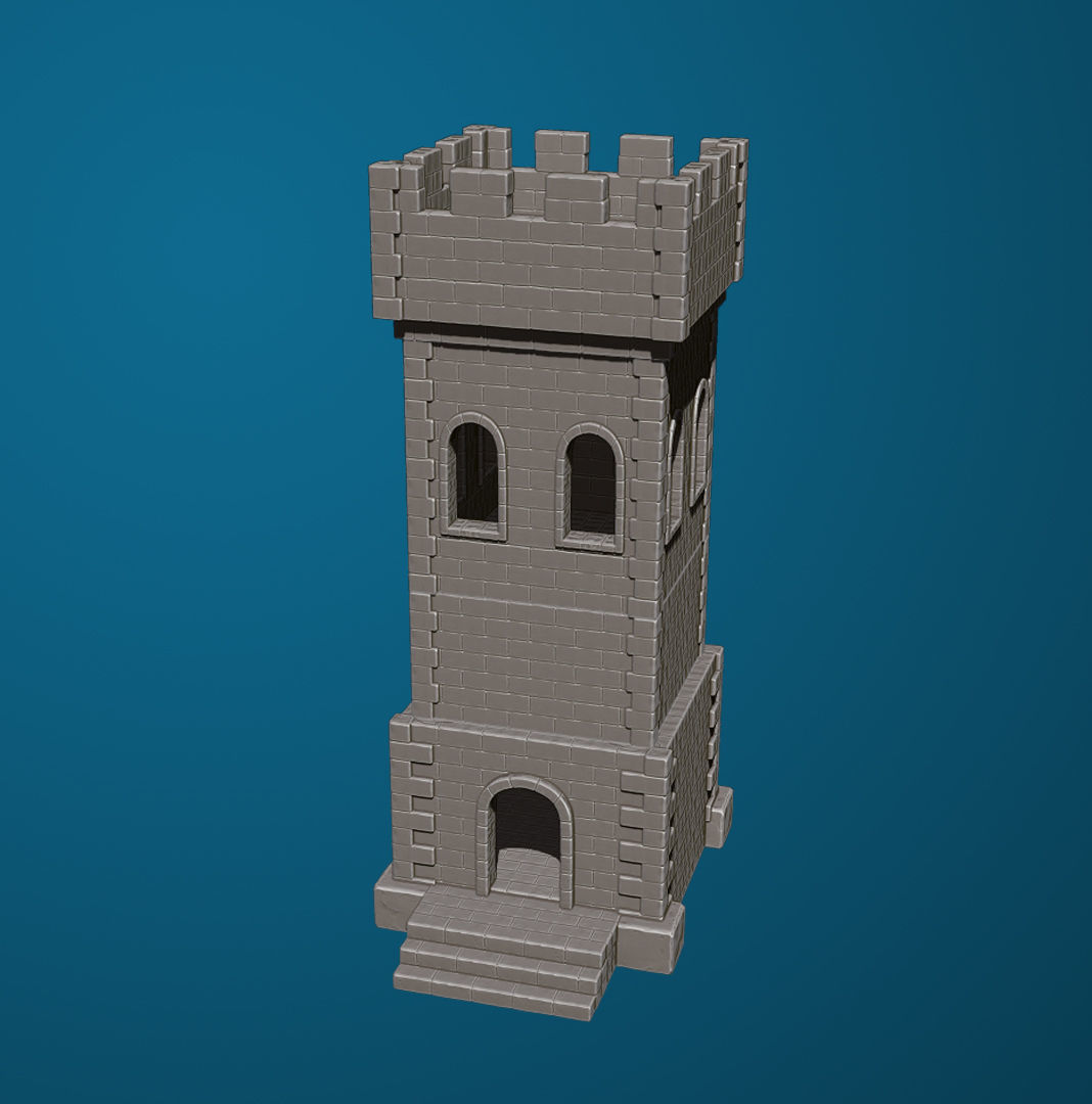Medieval Tower 02 3D print model 3D model 3D printable | CGTrader