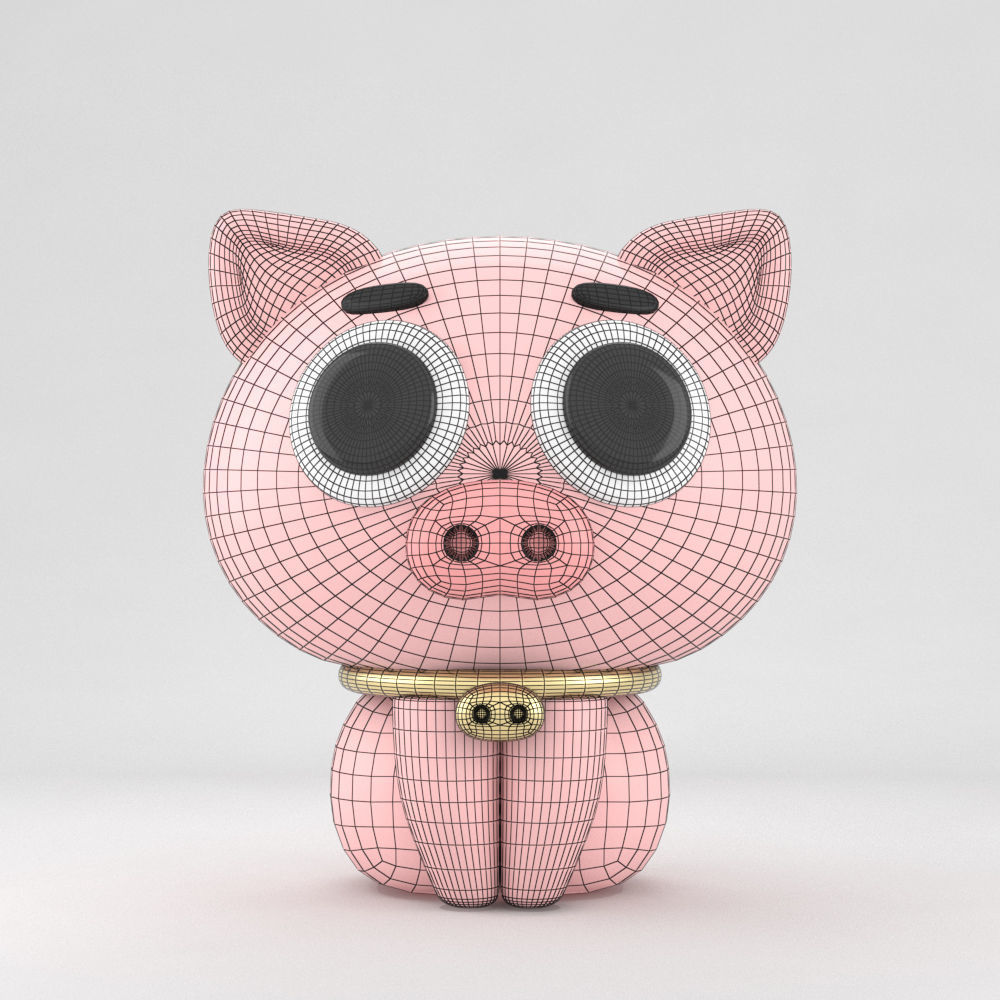 3D model pig 3d cartoon VR / AR / low-poly | CGTrader