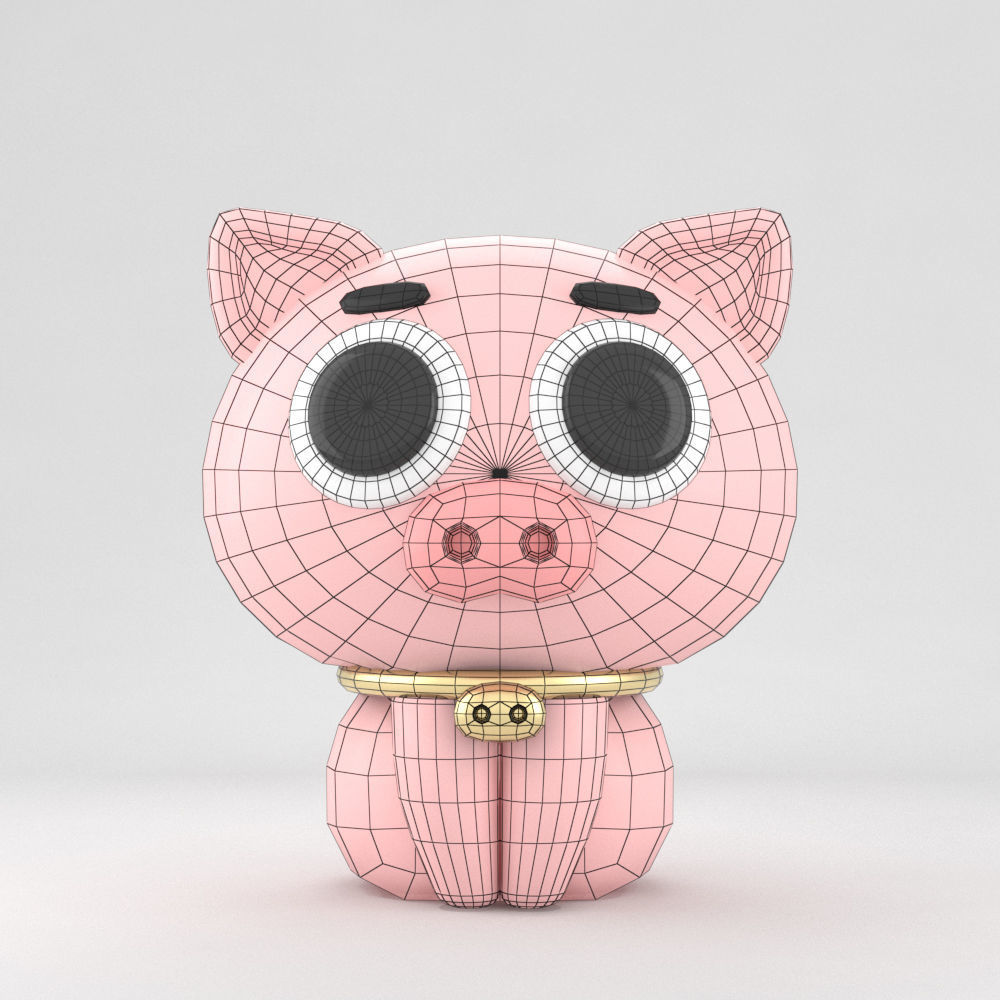 3D model pig 3d cartoon VR / AR / low-poly | CGTrader