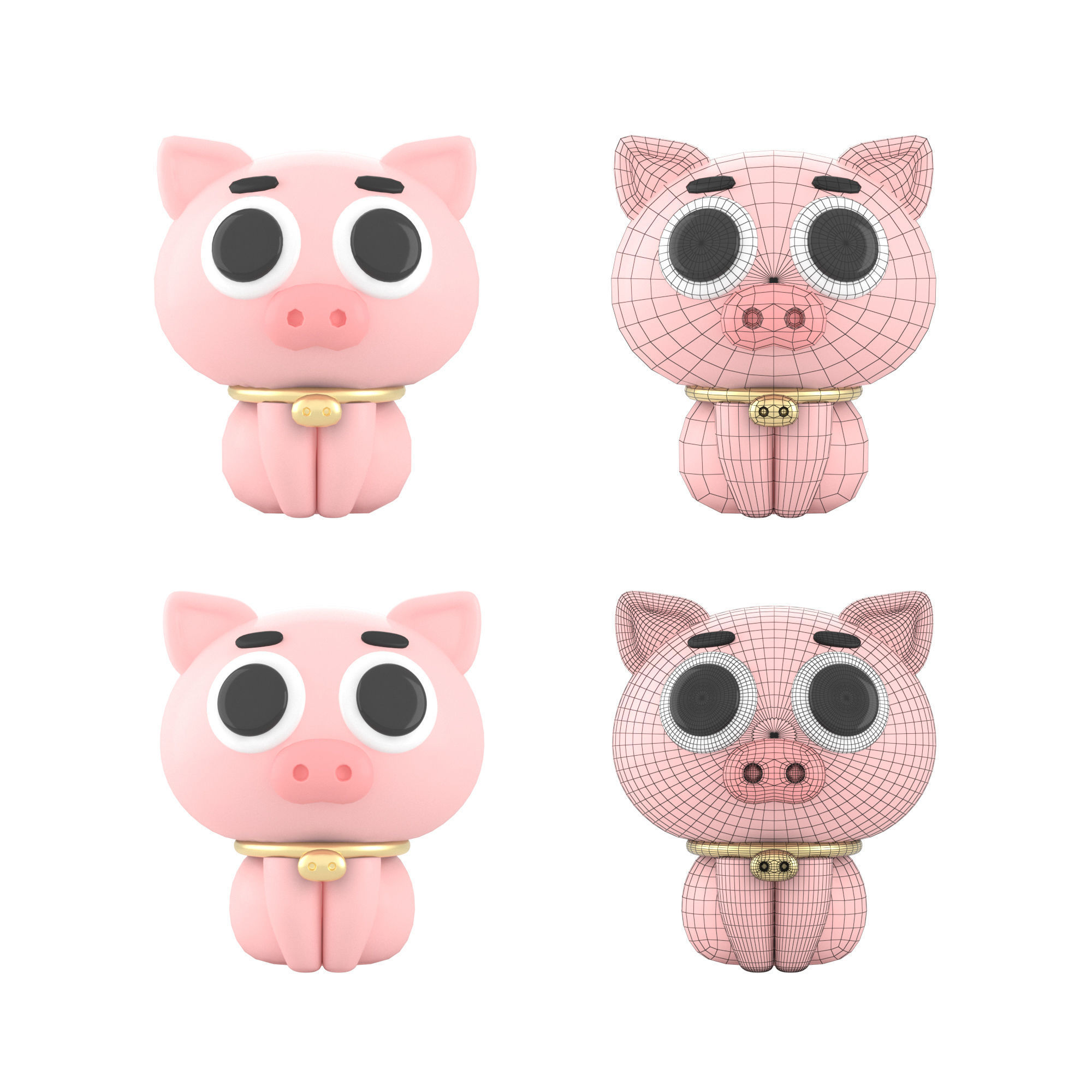 3D model pig 3d cartoon VR / AR / low-poly | CGTrader