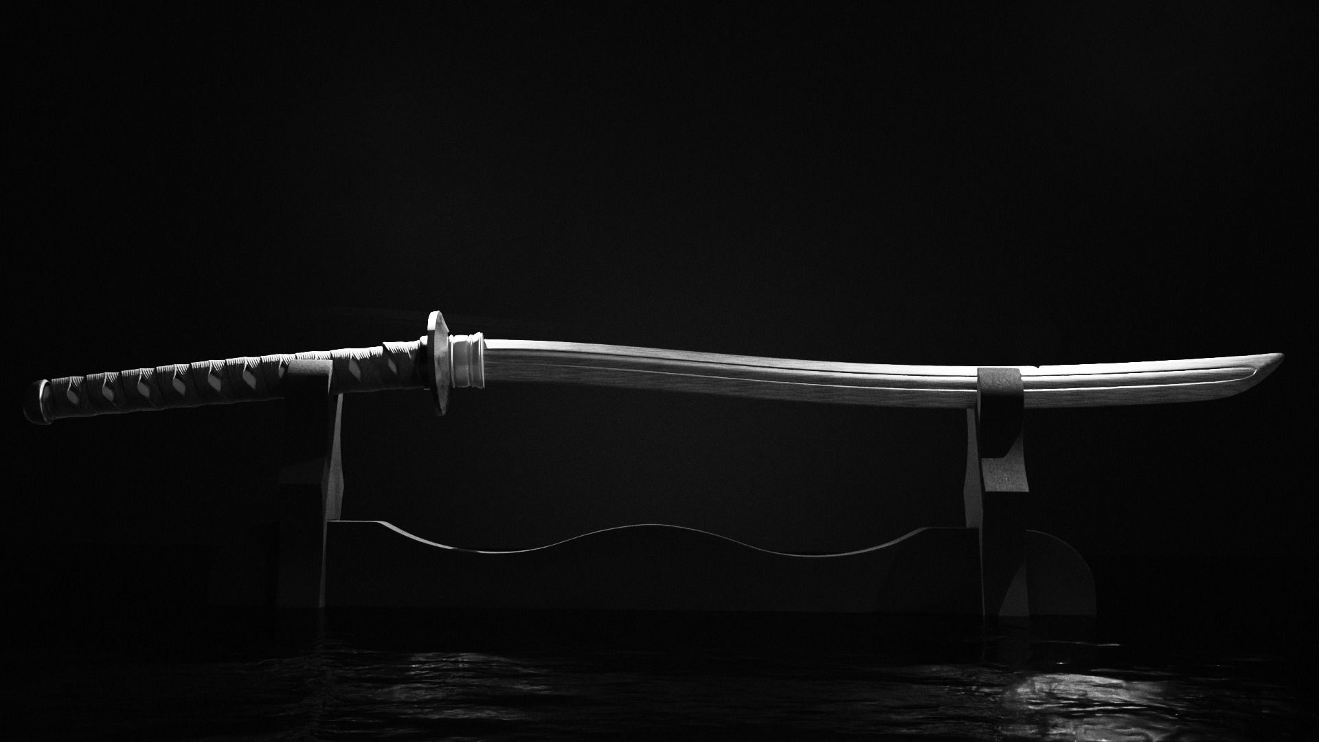 A Japanese Katana Model 3D model | CGTrader