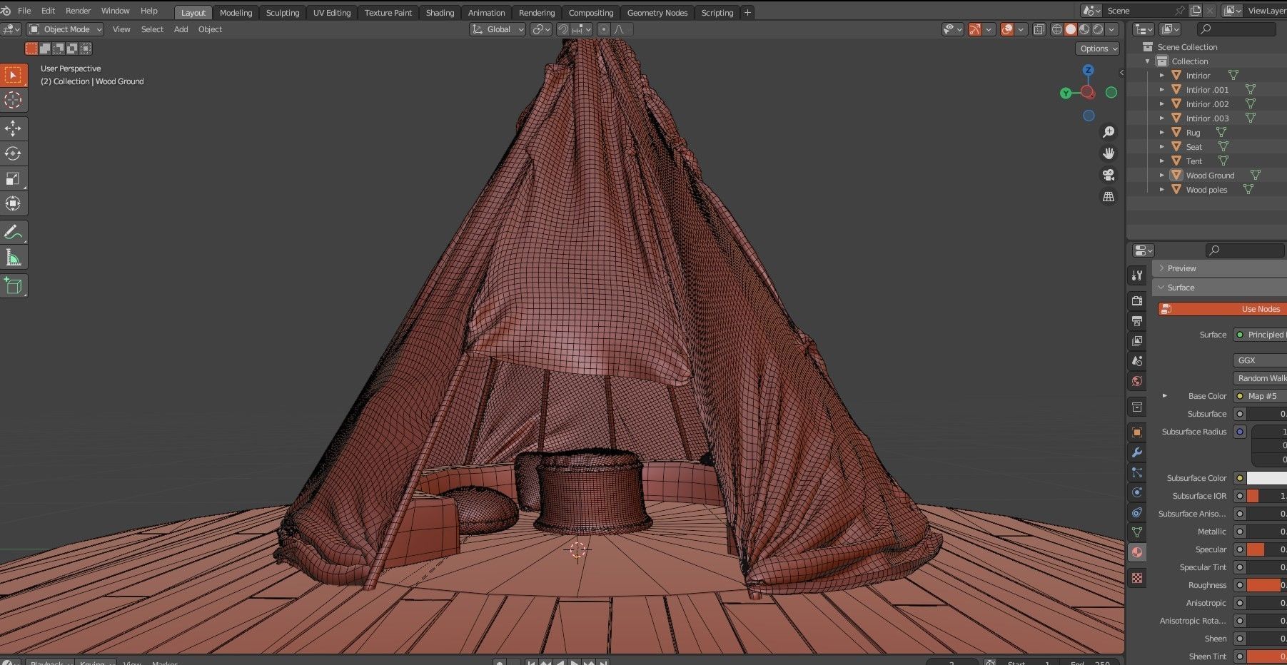 Red indian Tent 3D model | CGTrader