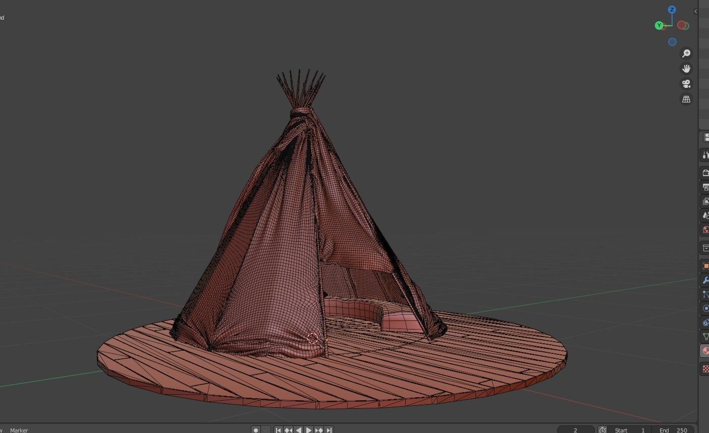 Red indian Tent 3D model | CGTrader