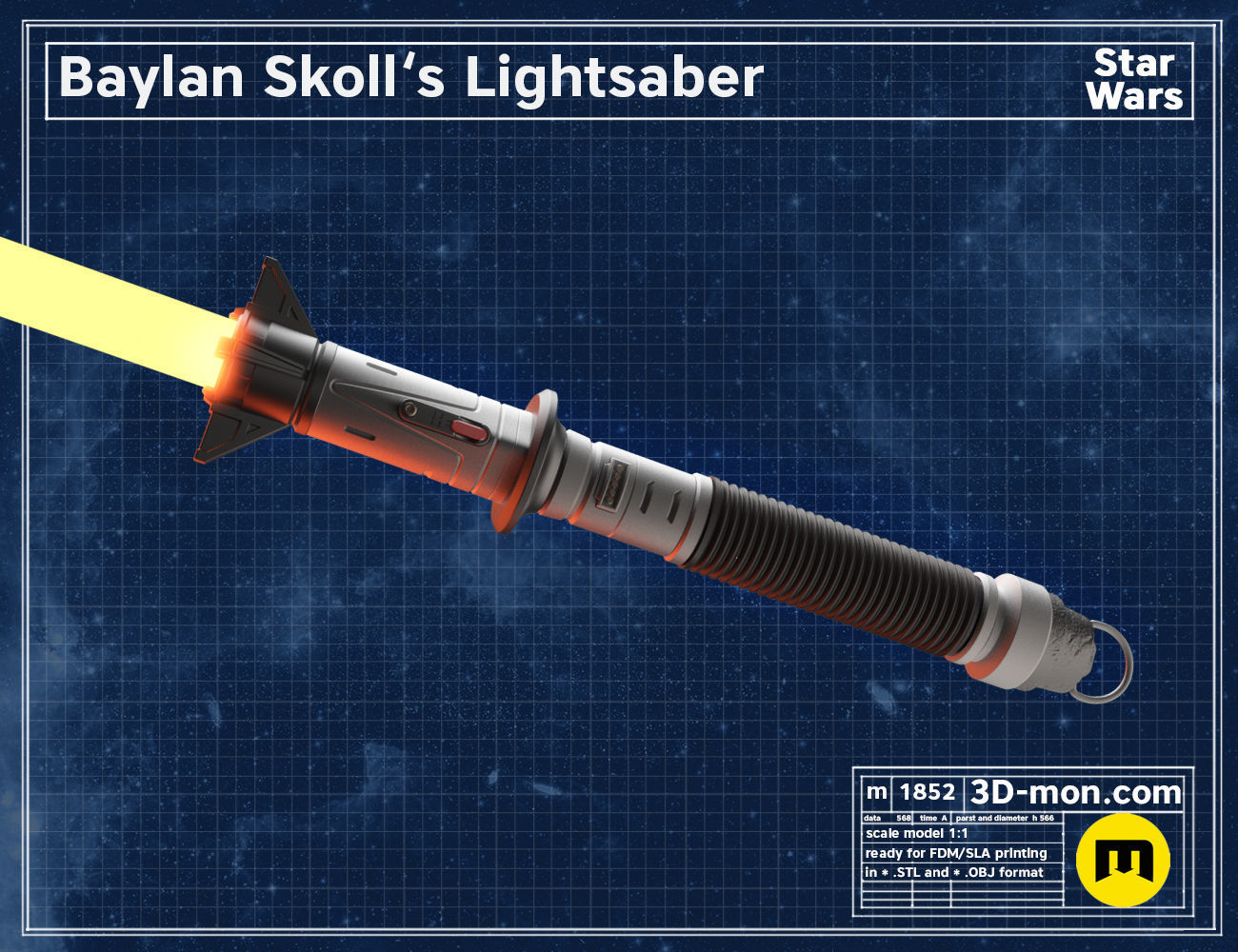 Baylan Skoll Lightsaber - Ahsoka 3D model 3D printable | CGTrader