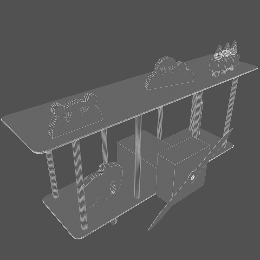 Bi Plane Decorative Shelf 3D model | CGTrader