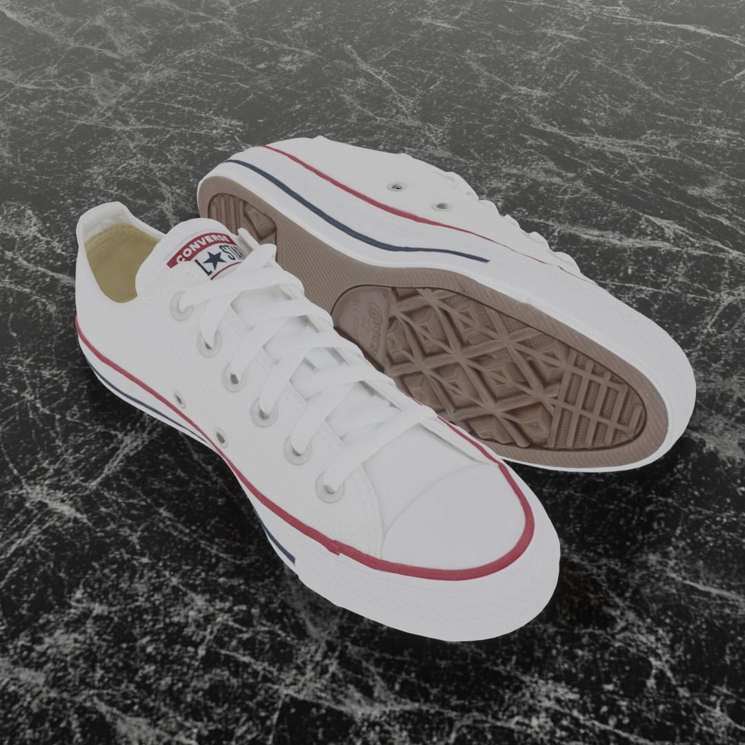 3D model CONVERSE 3D SHOES - WHITE LOW VR / AR / low-poly | CGTrader