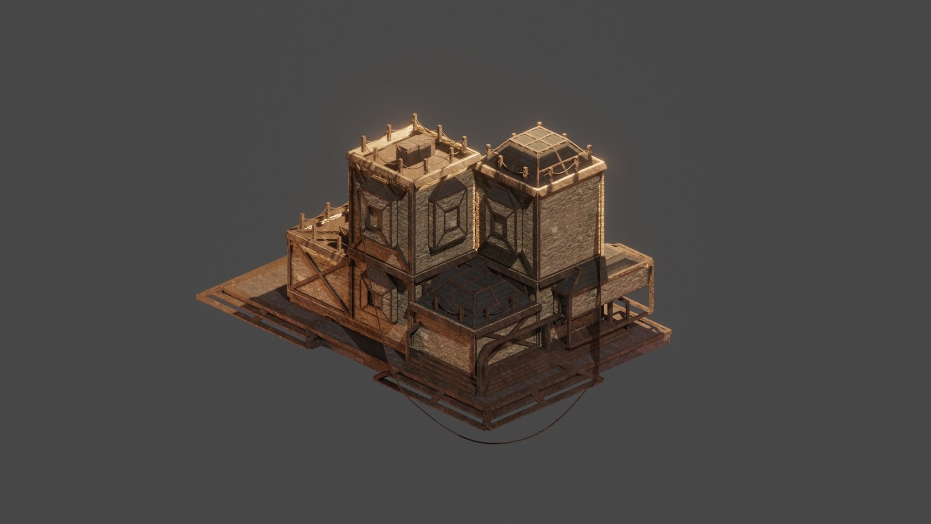 3D model Medieval House Town City Building Castle Tower Blender 10 VR / AR / low-poly | CGTrader