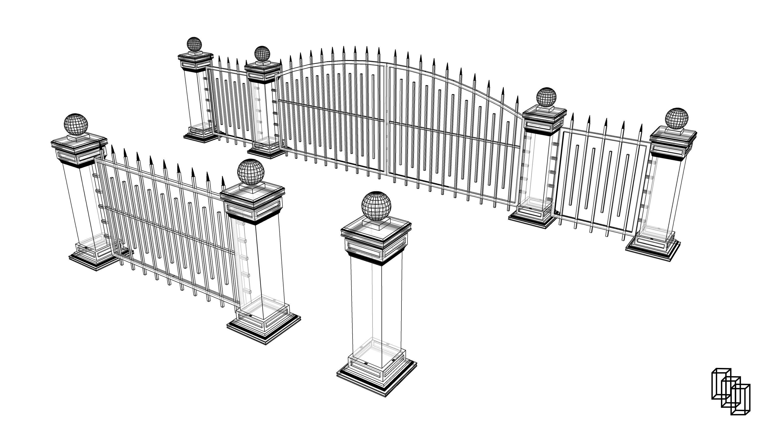 Custom Gate 3D model | CGTrader