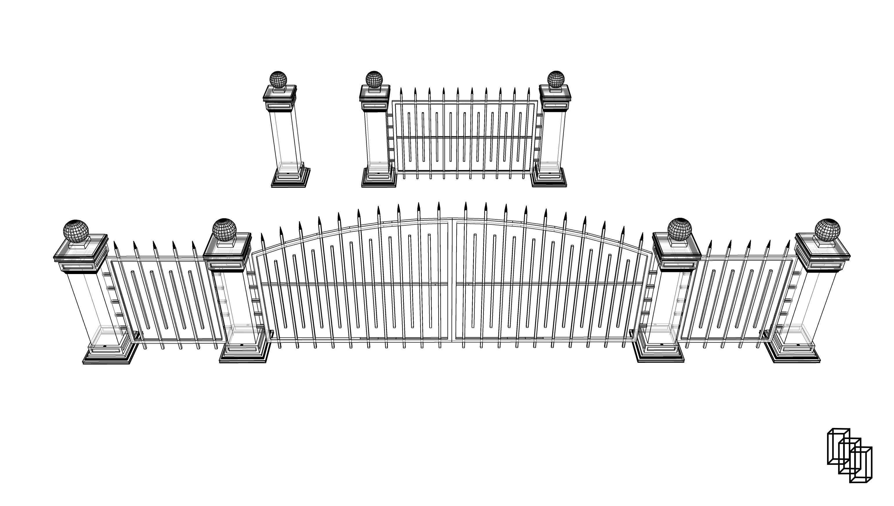 3D model Custom Gate VR / AR / low-poly | CGTrader