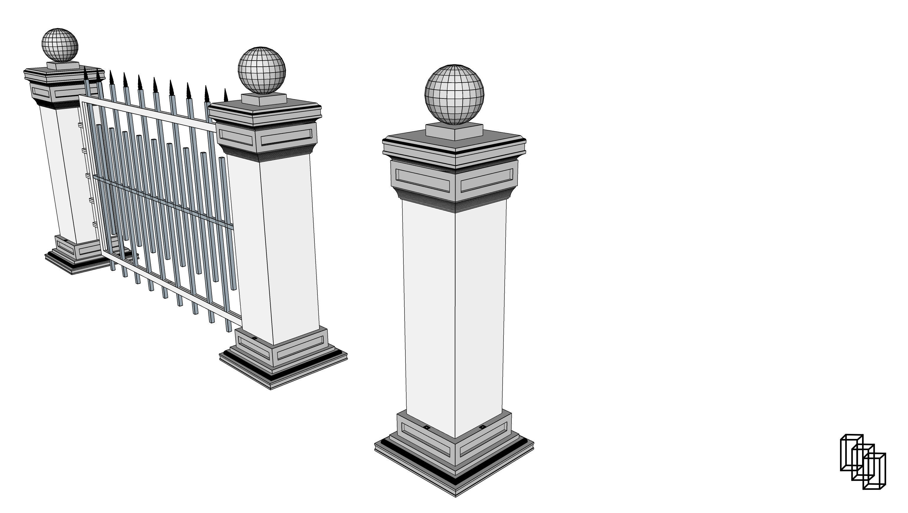Custom Gate 3D model | CGTrader