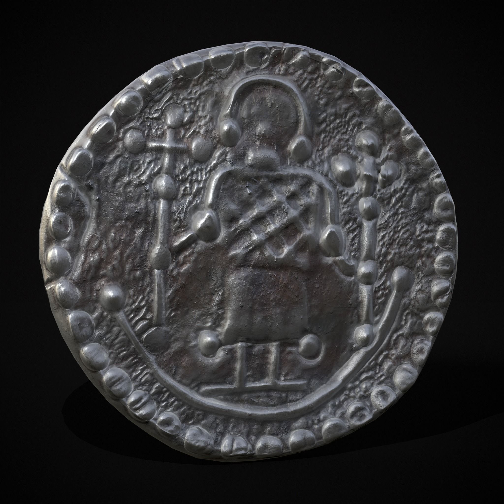 3D model Medieval Engraved Man Coin VR / AR / low-poly | CGTrader