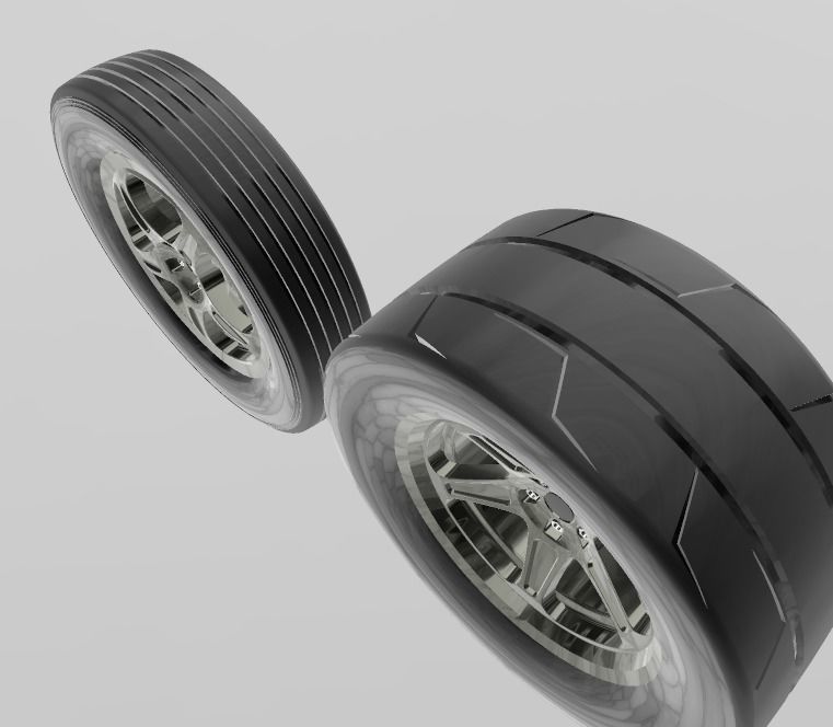 DODGE DEMON 18 FRONT AND REAR WHEEL WITH TIRES 3D model 3D printable ...