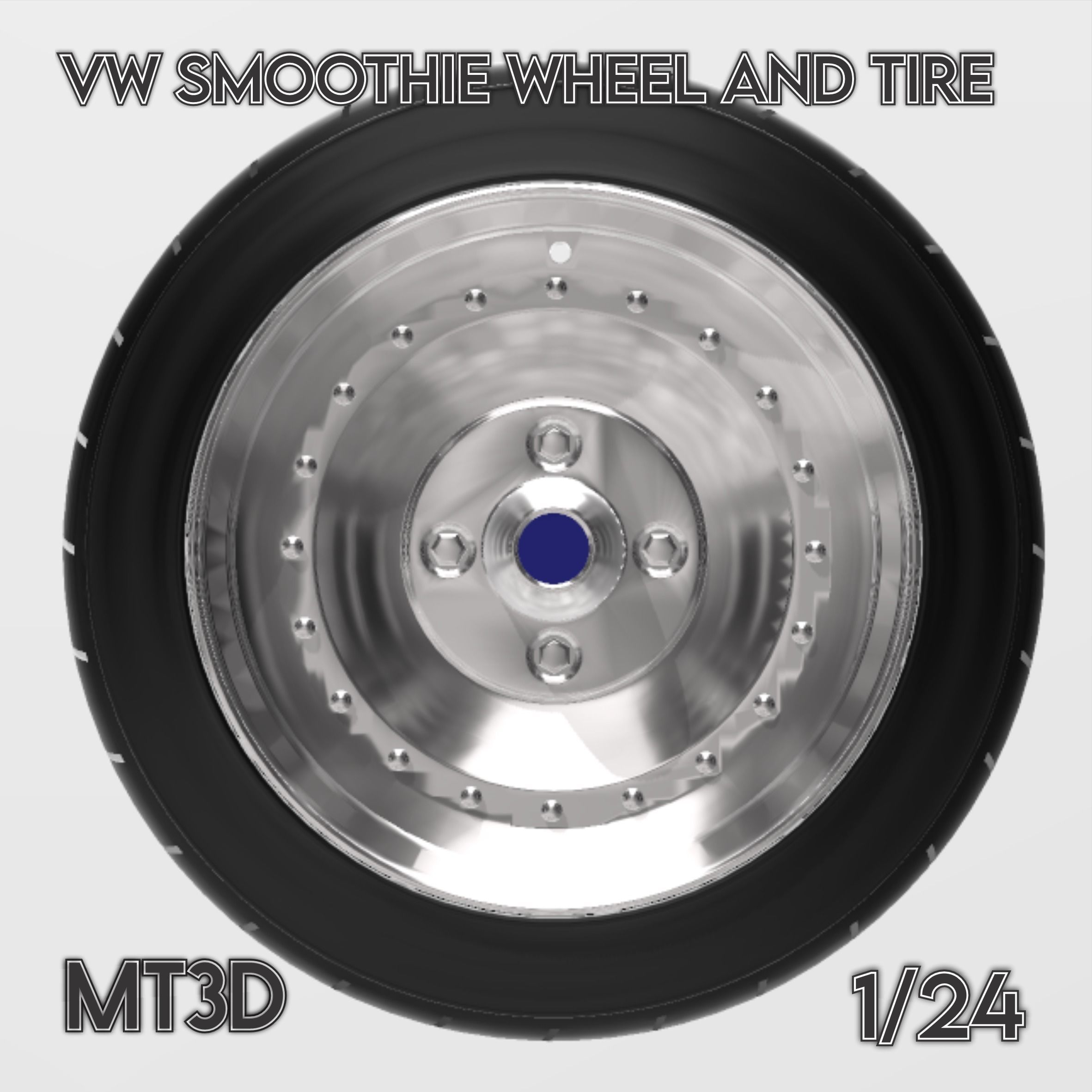 VW EMPI STYLE SMOOTHIE WHEEL AND STRETCHED TIRE 3D model 3D printable ...