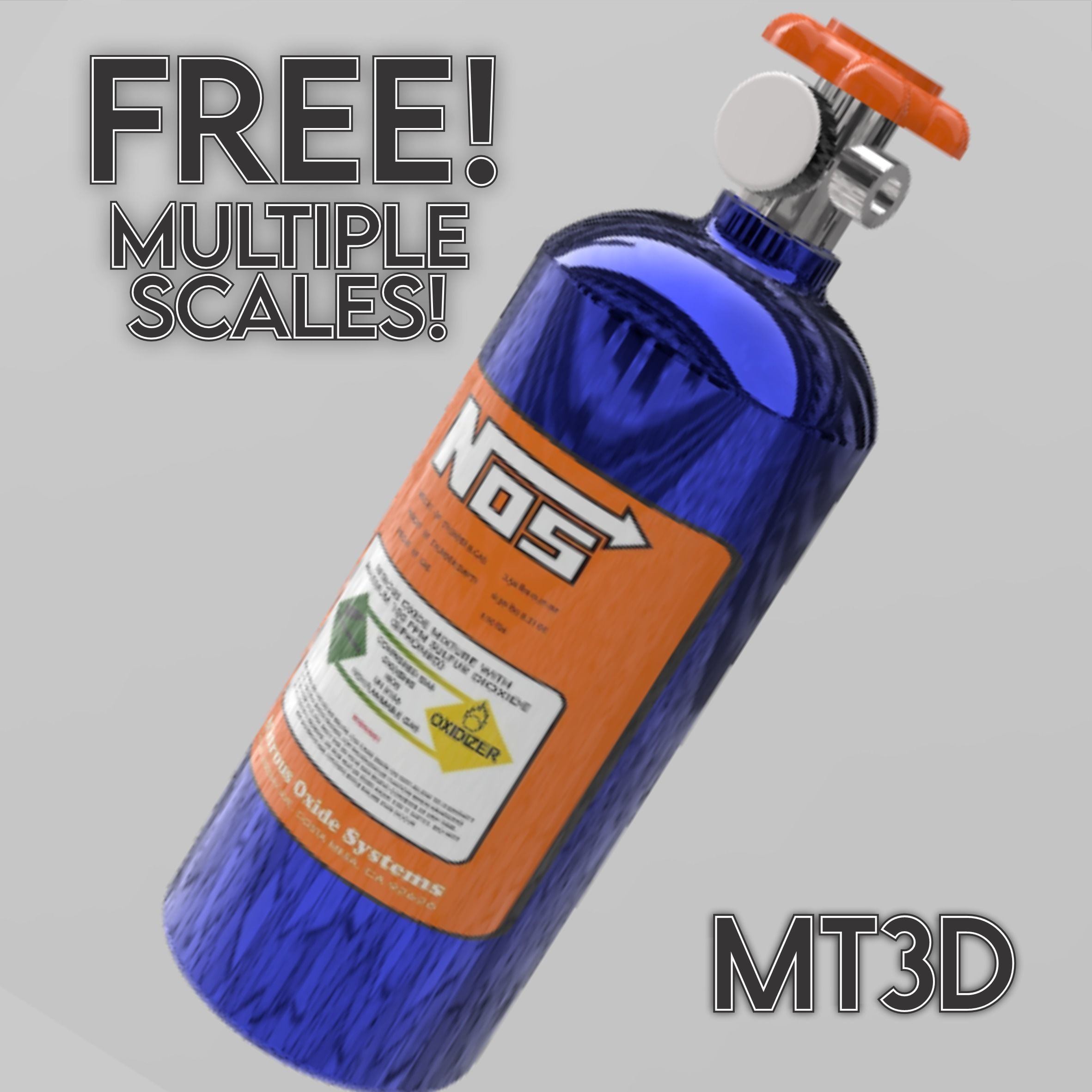 FREE NITROUS BOTTLE WITH DECAL FILES VARIOUS SCALES free 3D model 3D ...