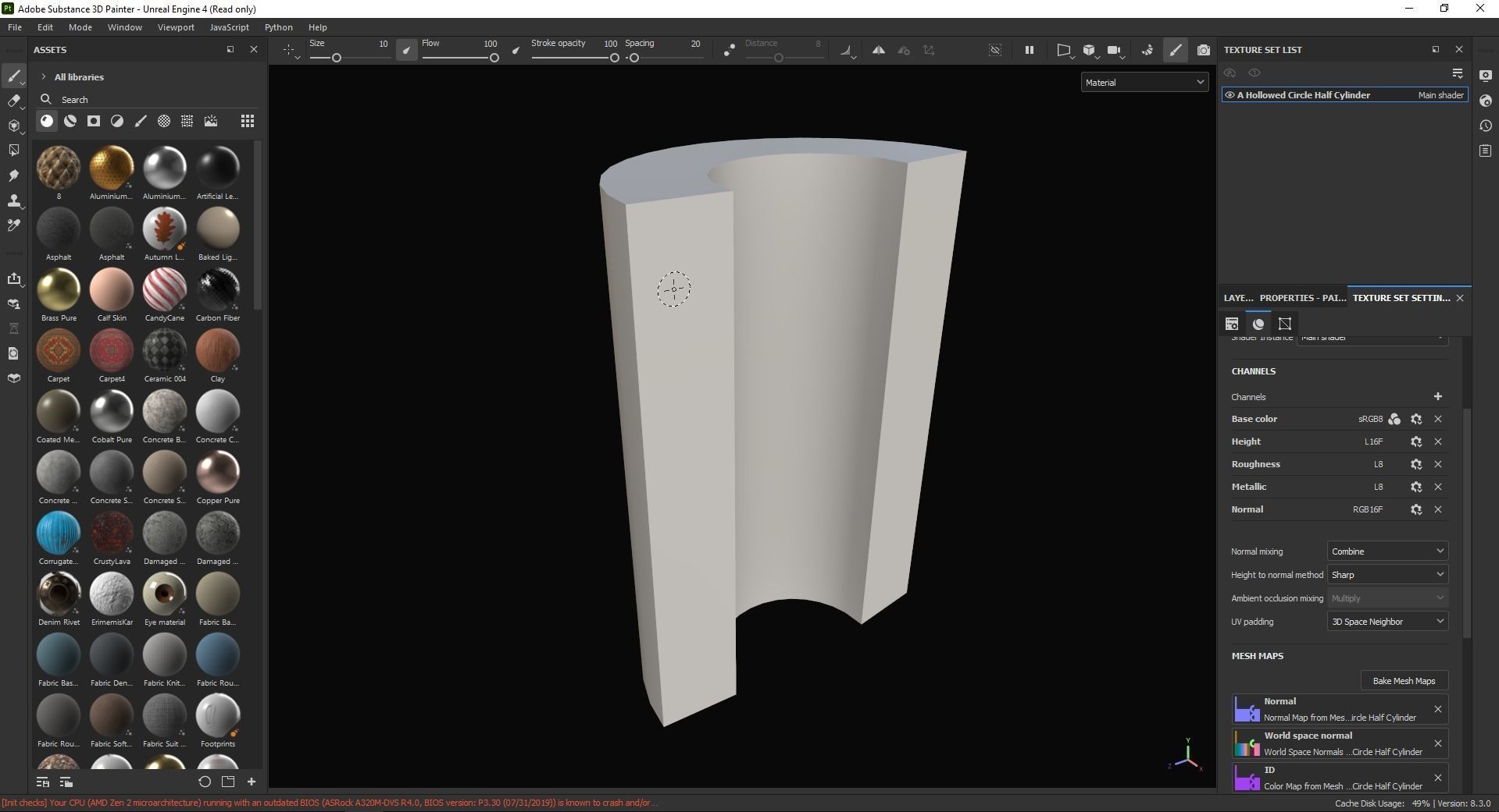 3D model A Hollowed Circle Half Cylinder 3D Model VR / AR / low-poly ...