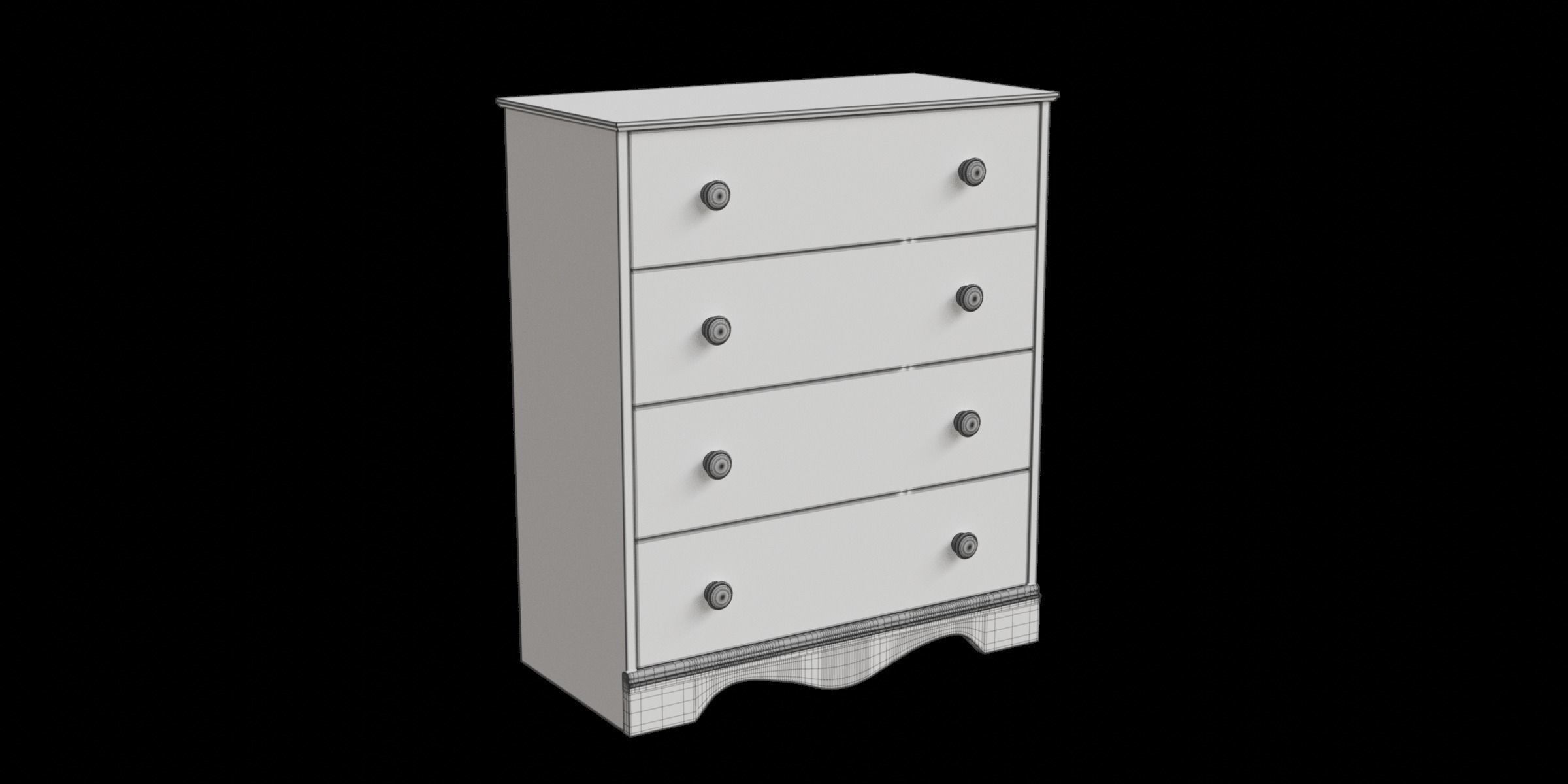 Heavenly 4 Drawers Chest free 3D model | CGTrader